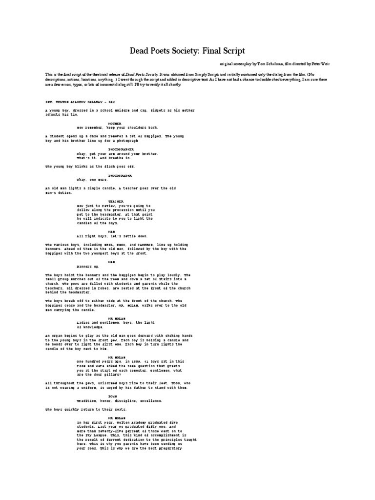 Dead Poets Society