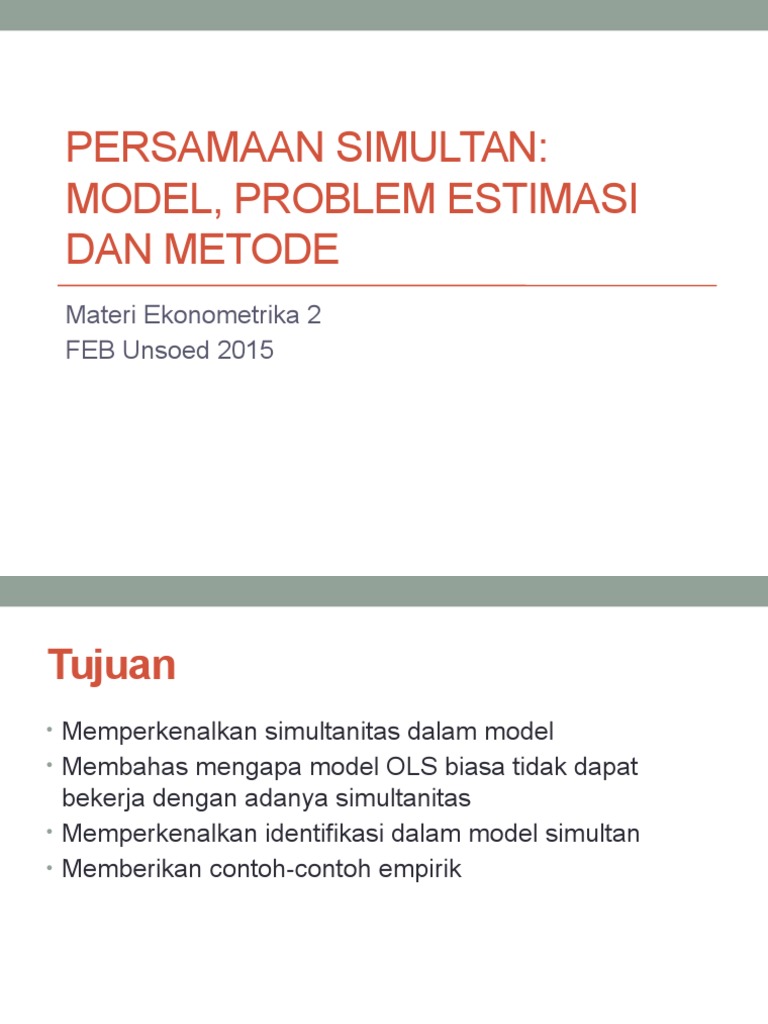 Model Simultan dalam Ekonometrika | PDF