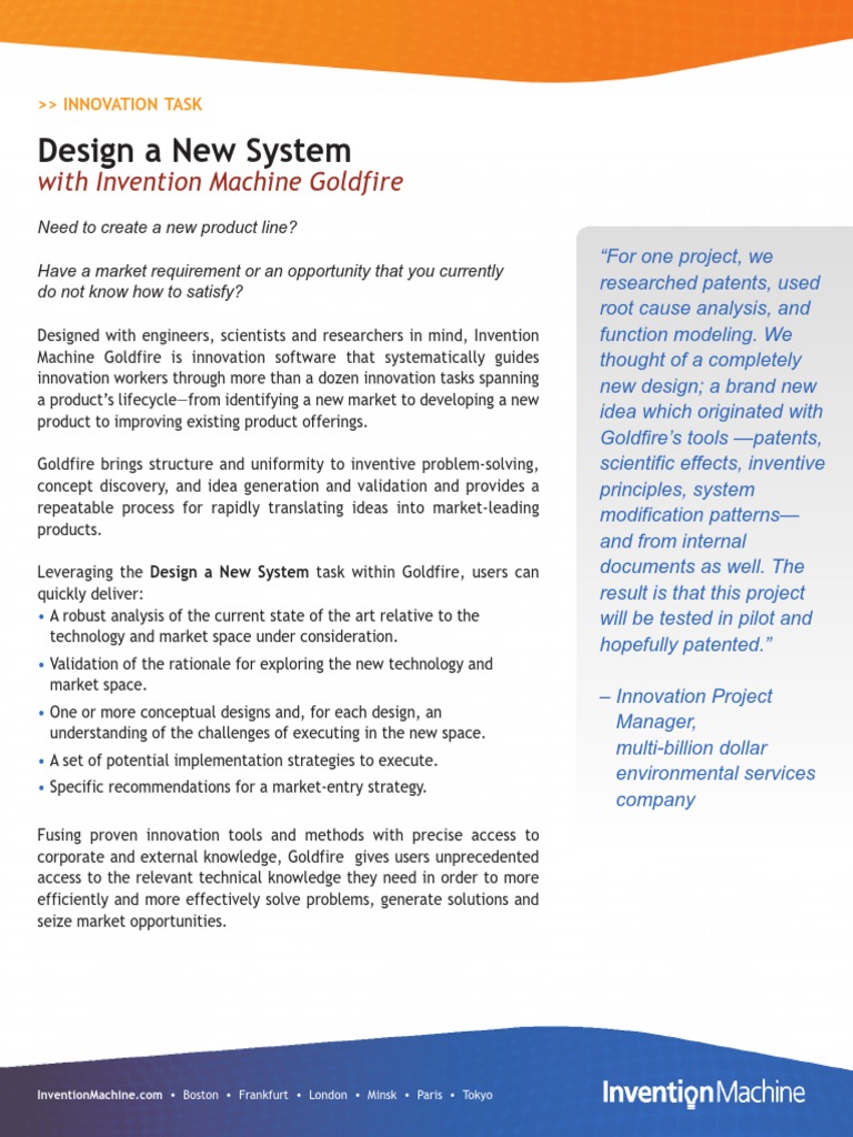 Design New Systems with Goldfire Software | PDF | Innovation | Design