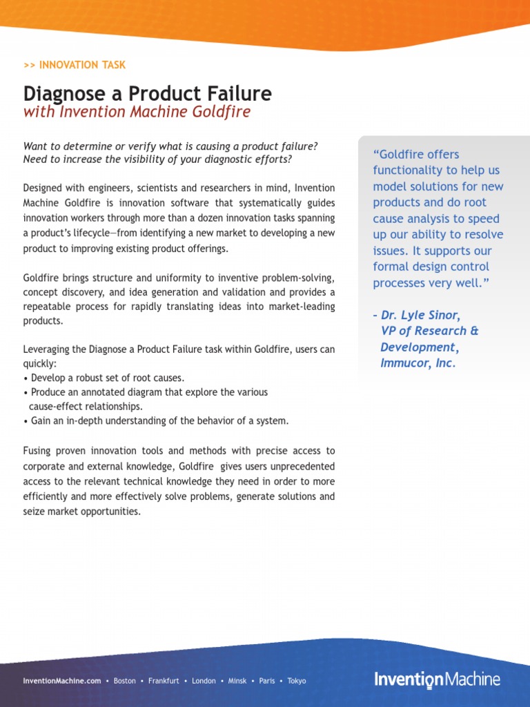 Diagnose A Product Failure Tasksheet Diagnoseproductfailure 2010 | PDF ...