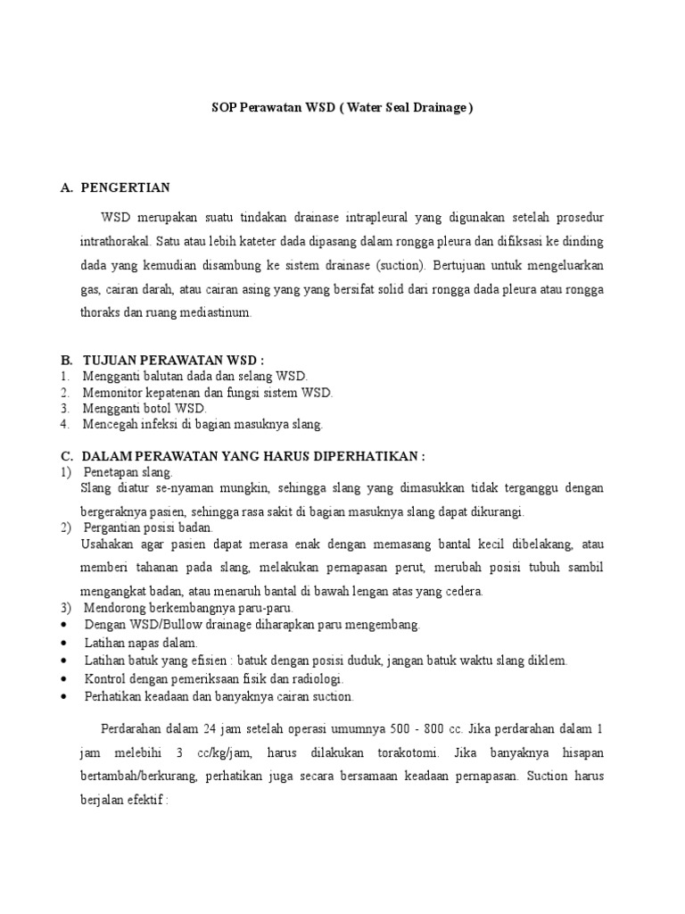 Sop Perawatan Wsd Pdf