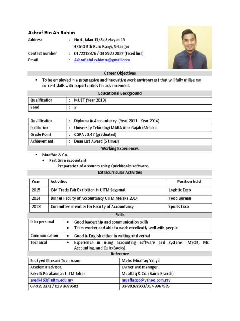 Ashraf Bin Ab Rahim Resume | PDF