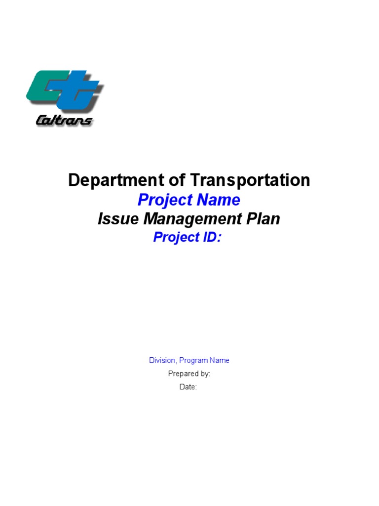Issue Management Plan v1.0 | PDF | Request For Proposal | Project ...