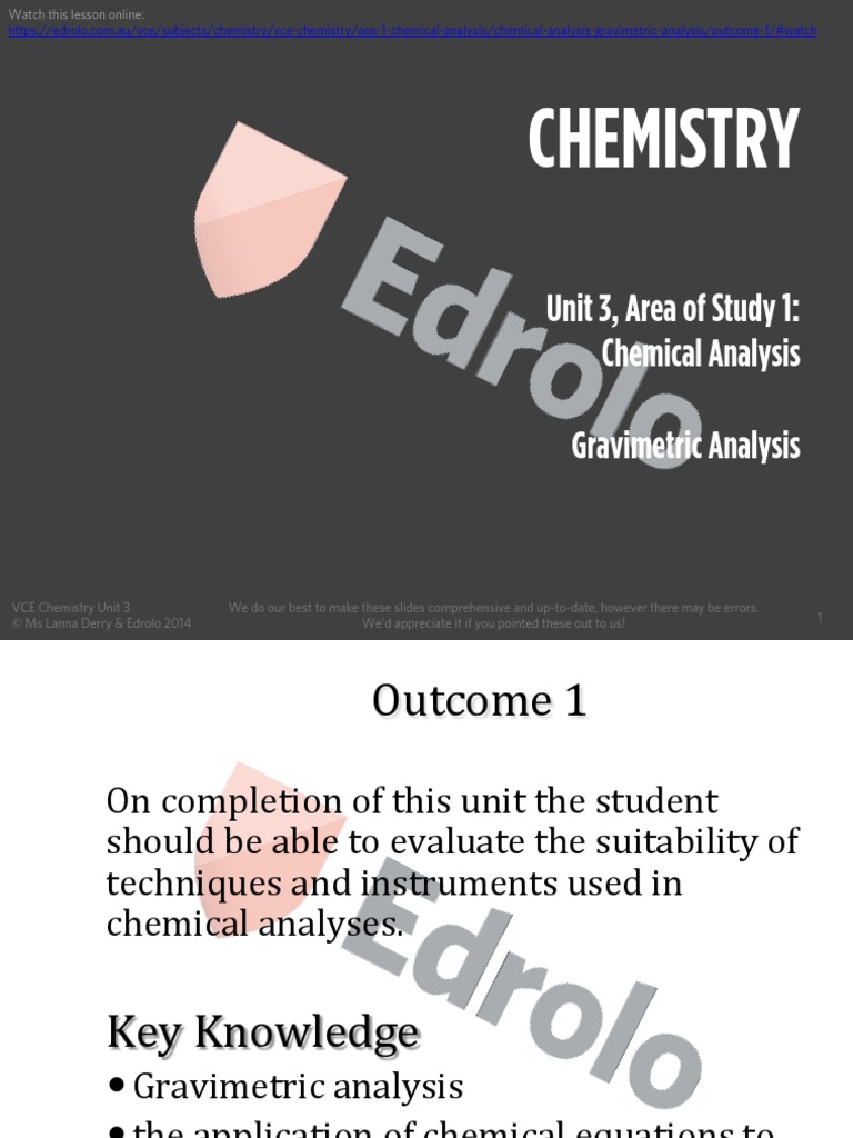 VCE Chemistry Unit 3 | PDF | Titration | Chemistry