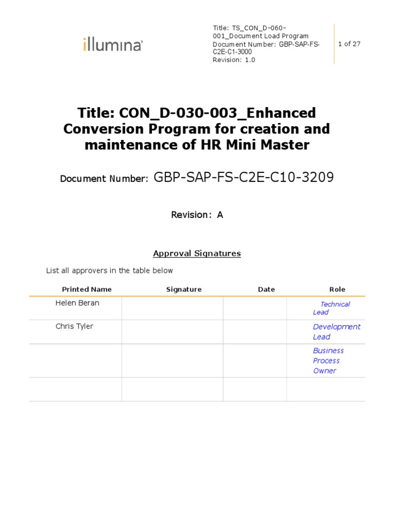 Enhanced Conversion Program For Creation and Maintenance of HR Mini ...