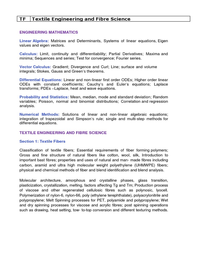 A Comprehensive Overview of Textile Engineering and Fibre Science ...