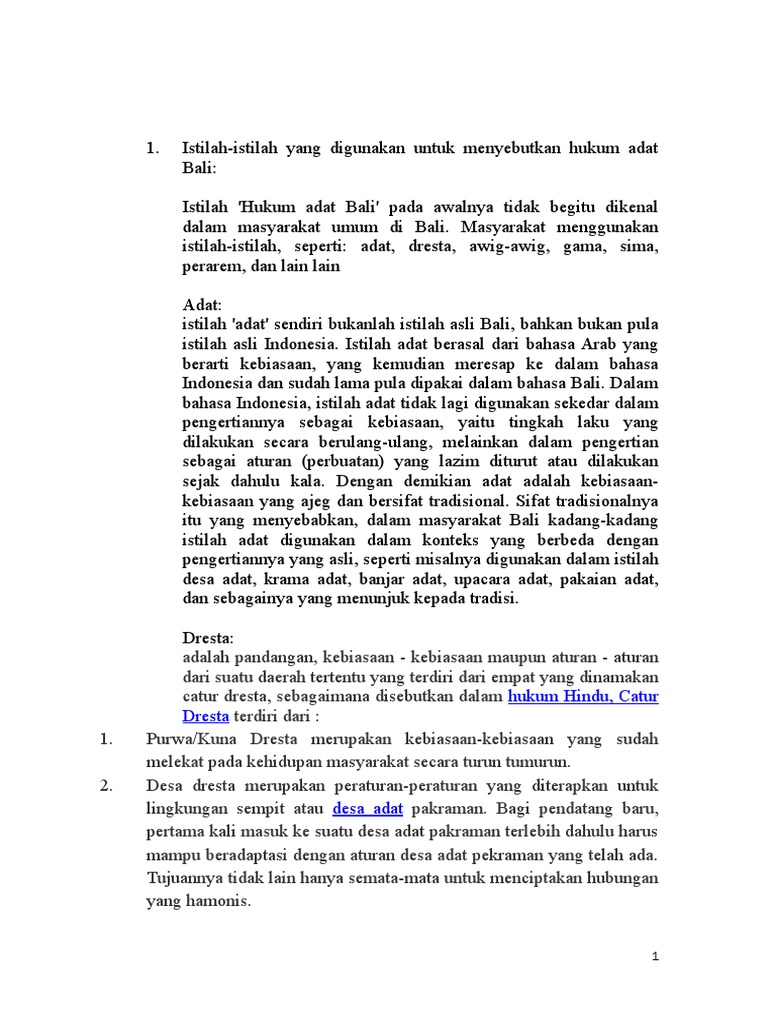 Hukum Adat Bali | PDF