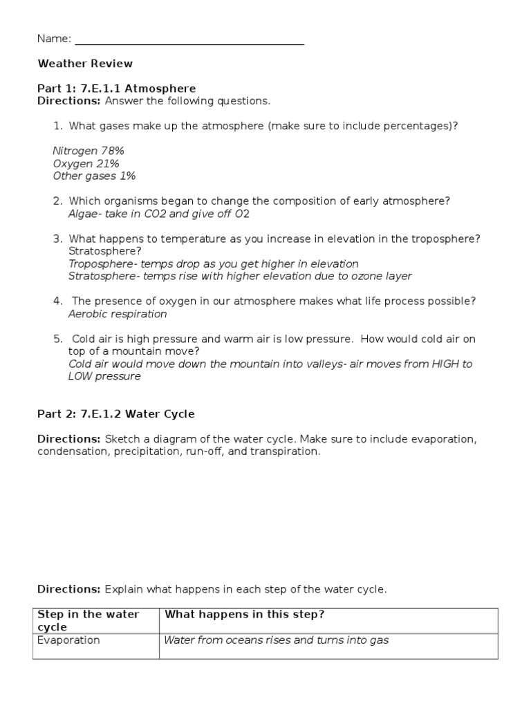 Middle School Weather Guide | PDF | Weather | Atmosphere Of Earth
