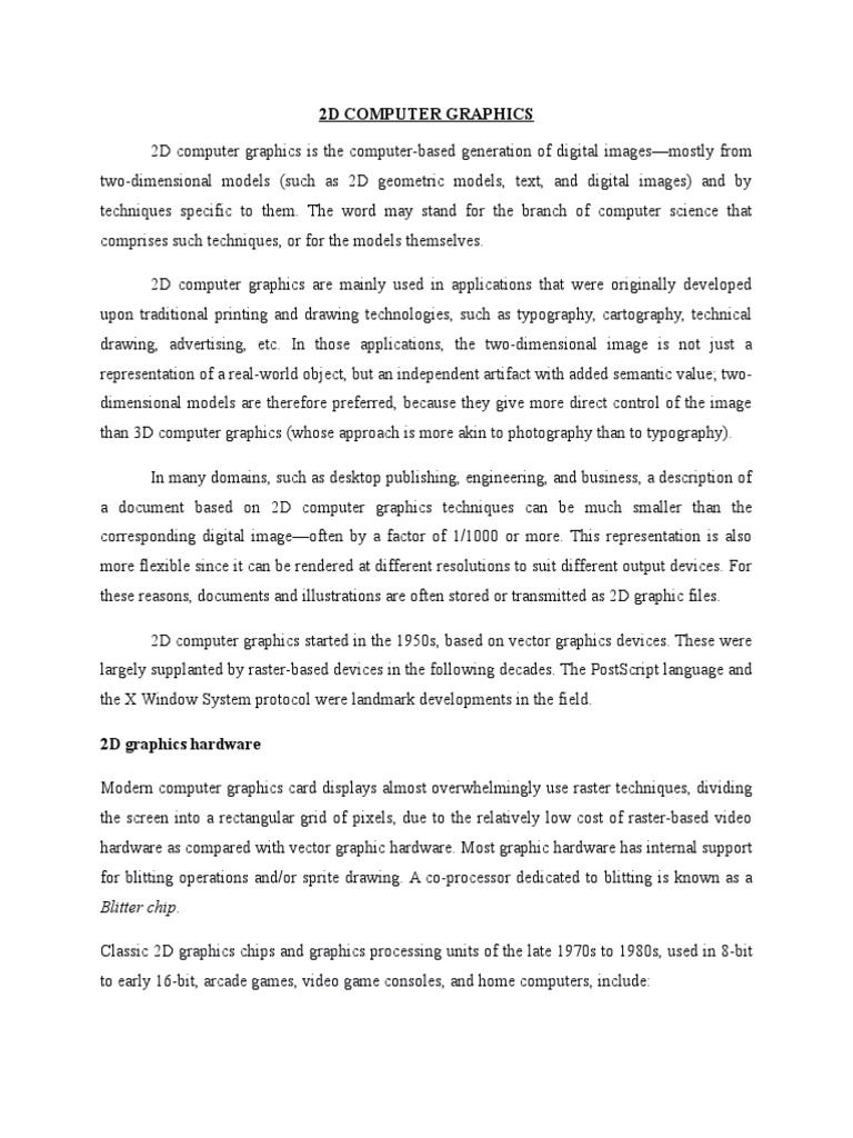 2d Computer Graphics | Download Free PDF | 3 D Computer Graphics | 2 D ...