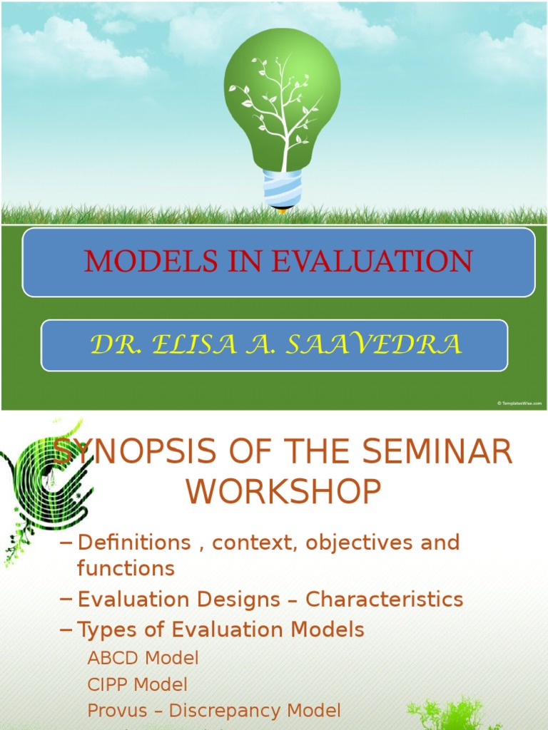 Models in Evaluation | PDF | Affect (Psychology) | Evaluation