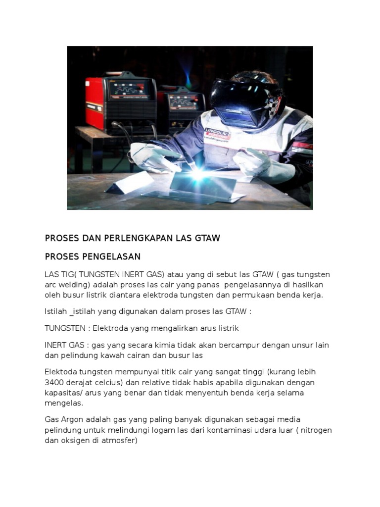 Proses Dan Perlengkapan Las Gtaw | PDF