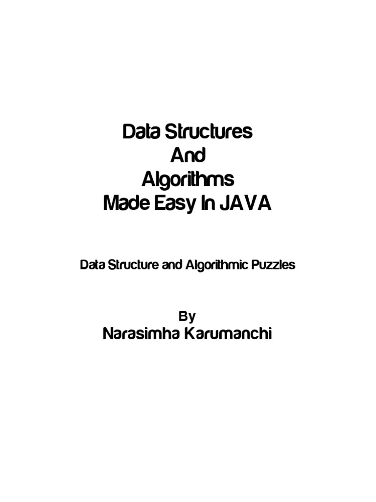 Table of Contents Data Structures and Algorithms Made Easy - Java | PDF ...