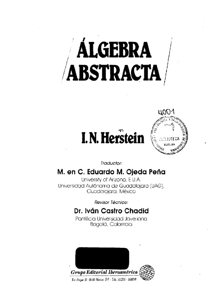 Libro - Algebra Abstracta - I.N.herstein | PDF | Anillo (Matemáticas ...