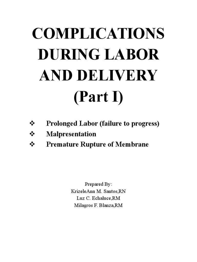 Complications During Labor and Delivery - Hard | PDF | Childbirth ...