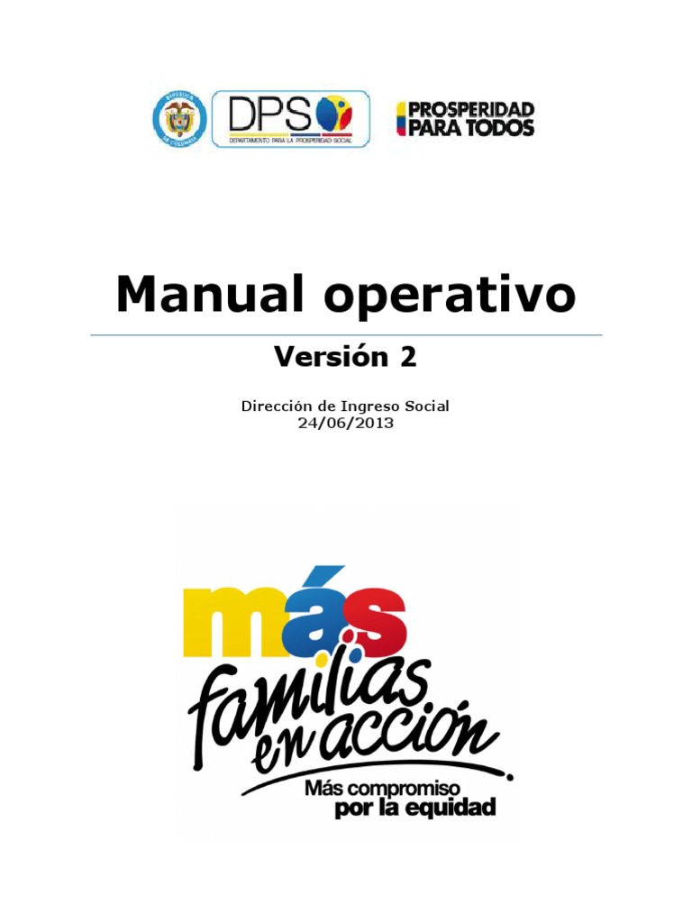 Manual Operativo Más Familias en Acción | PDF | Pobreza | Pobreza e ...