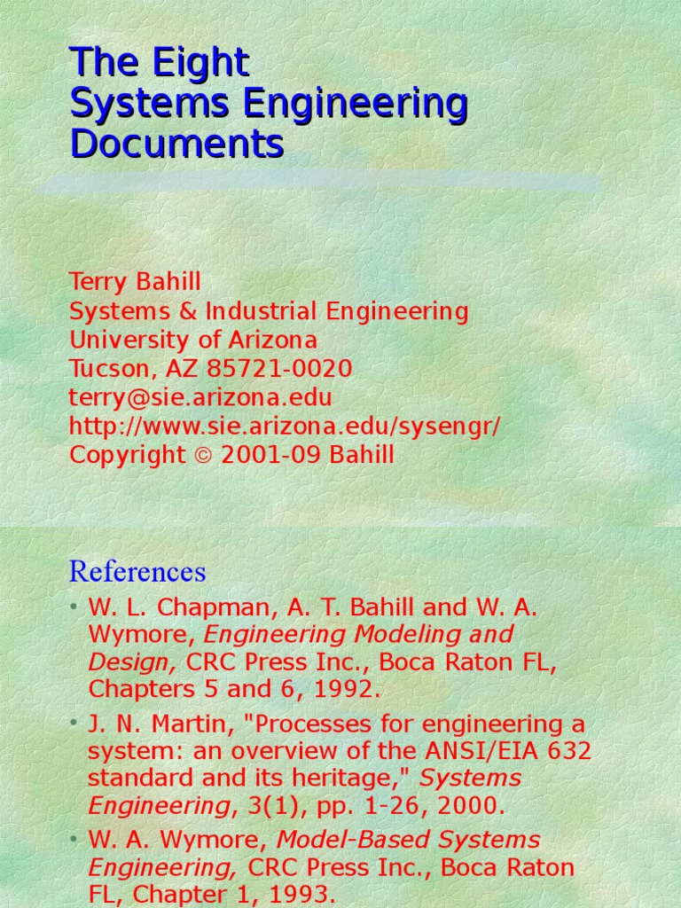 The Eight Systems Engineering Documents | PDF | Systems Engineering ...