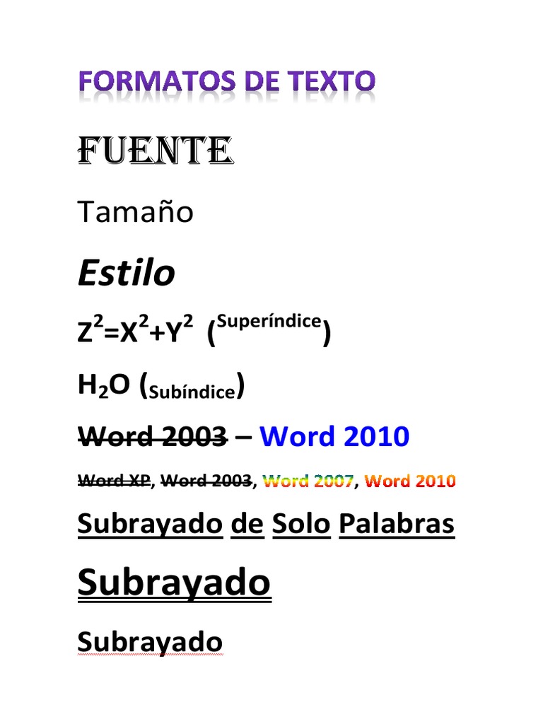 Practica Calificada - Formatos de Texto - 1A | PDF | Microsoft Word ...