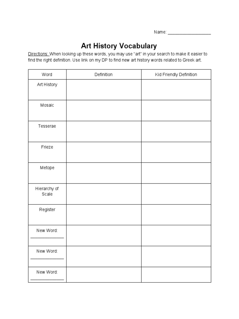 Art History Vocabulary Guide | PDF | Art