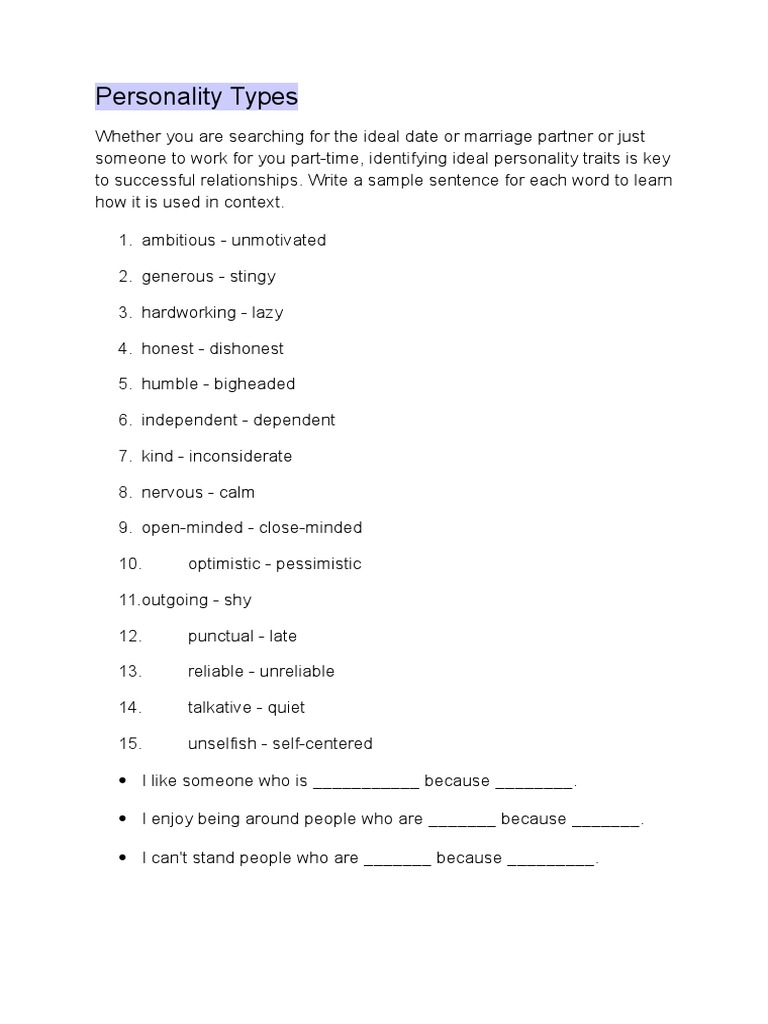 Personality | PDF | Self-Improvement