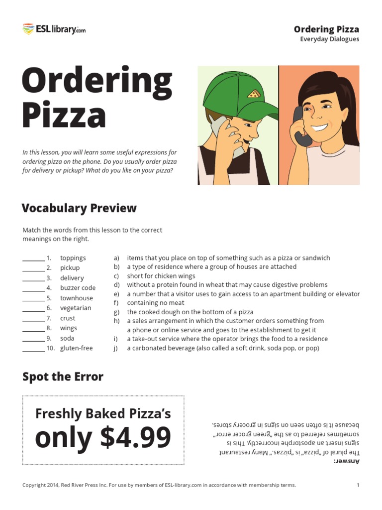 LearnEnglish Ordering Pizza | PDF | Pizza | Grocery Store