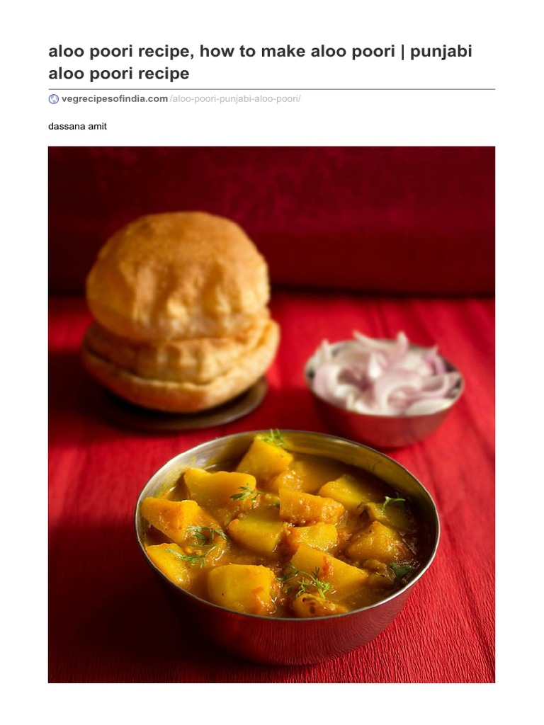 Aloo Poori Recipe How To Make Aloo Poori Punjabi Aloo Poori Recipe ...