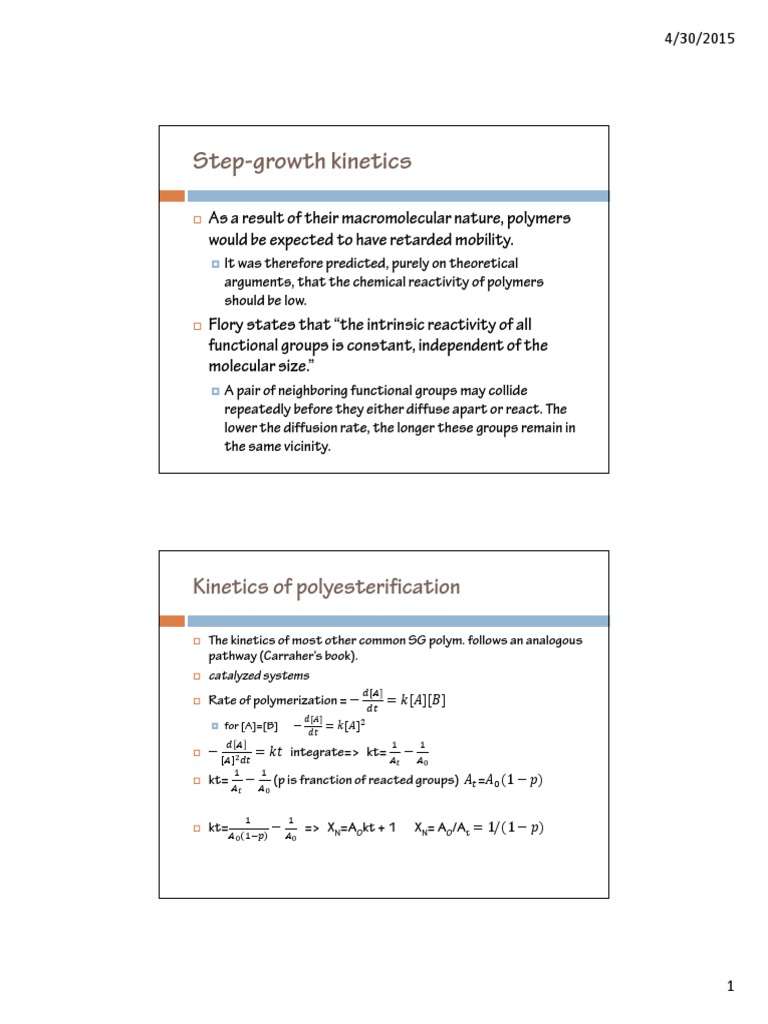 Kinetics and Mechanisms of Free Radical Chain Polymerization | PDF ...