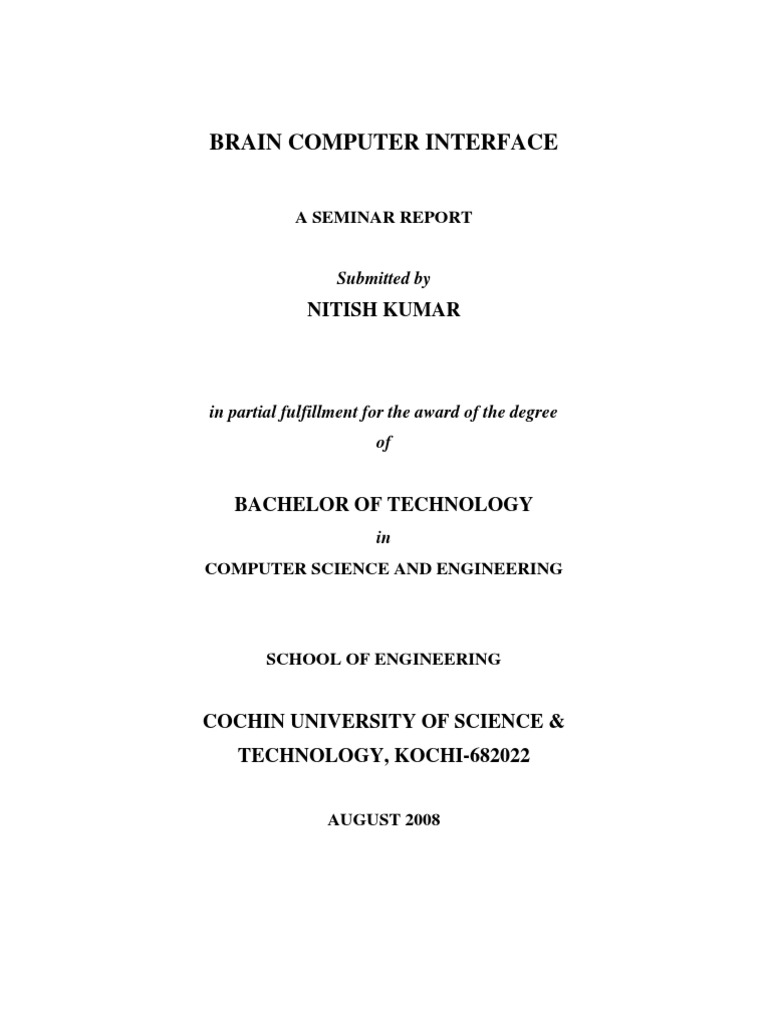 Brain Computer Interface | PDF