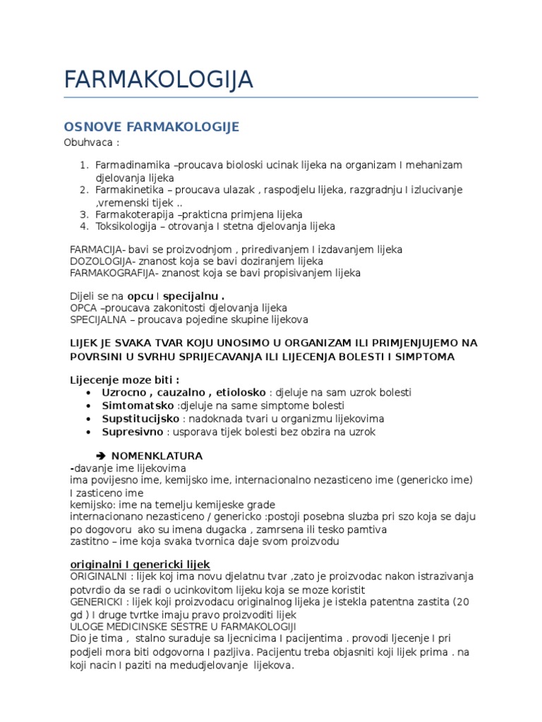 FARMAKOLOGIJA | PDF