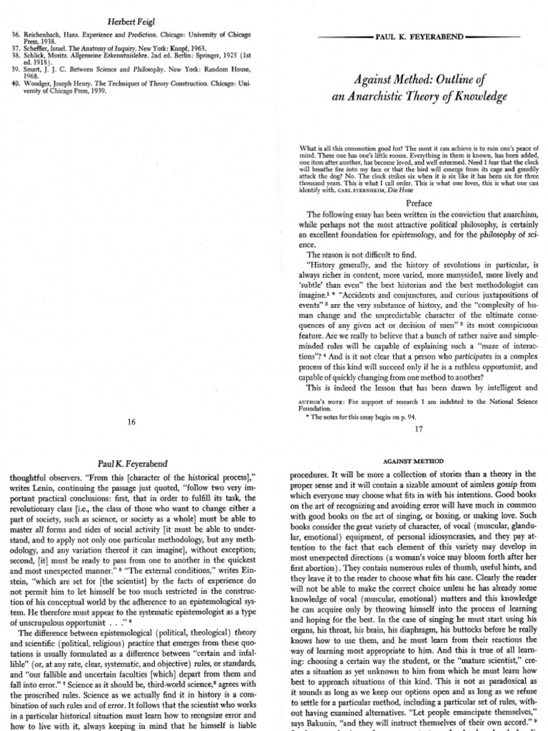 Against Method PDF | PDF | Language Arts & Discipline | Foreign ...