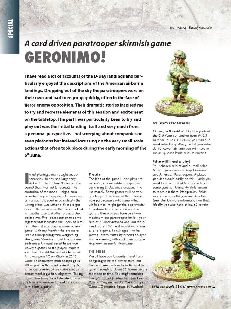 Geronimo!: A Card Driven Paratrooper Skirmish Game A Card Driven ...