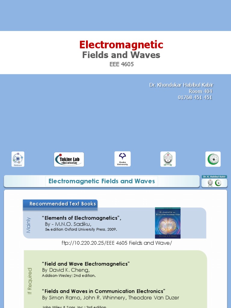 Fields and Wave - Class - Lecture - 2014 - 1-47 PDF | PDF | Electric ...