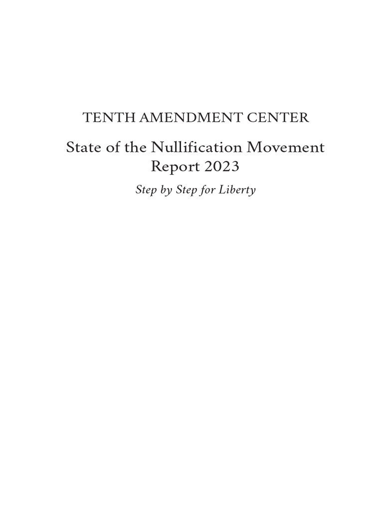 State of The Nullification Movement Report | PDF | Nullification (U.S ...