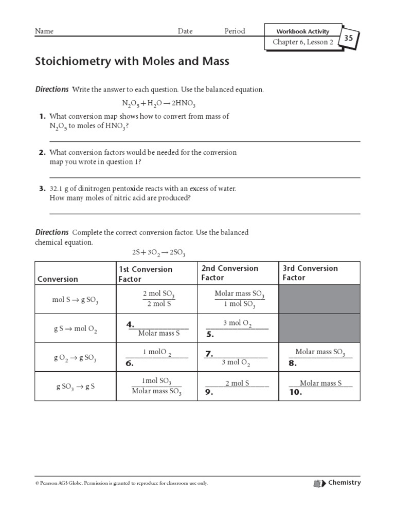 Stoichiometry: Converting Mass to Moles | PDF