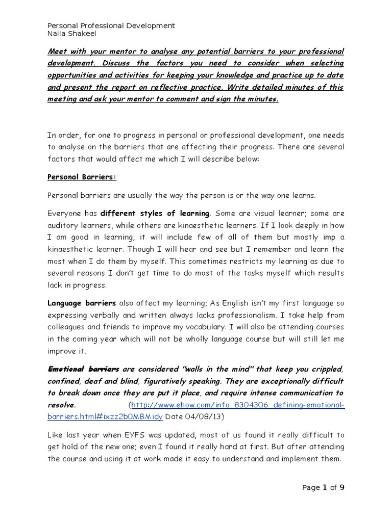 Promoting Professional Development | PDF | Reflective Practice | Emotions