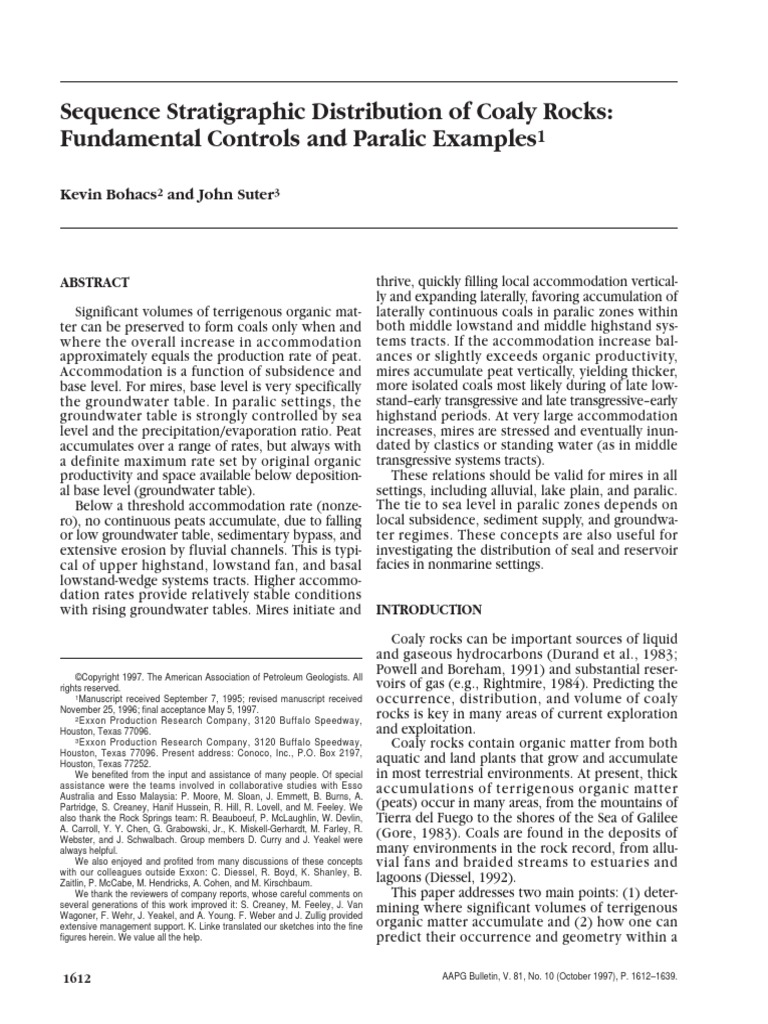 Sequence Stratigraphic Distribution of Coaly Rocks: Fundamental ...