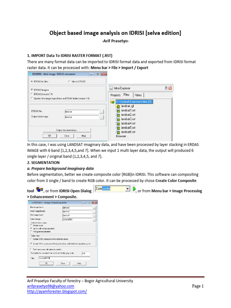 Segmentation With Idrisi (Selva Edition) | PDF | Image Segmentation | Statistical Classification