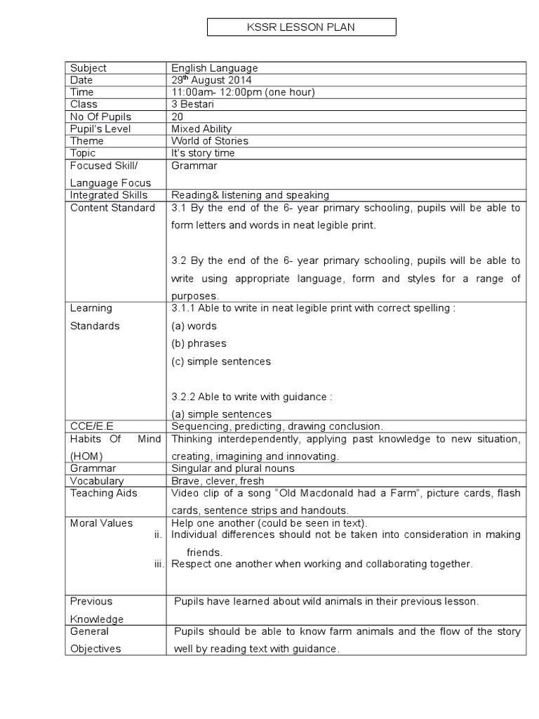 Grammar Lesson Plan | Download Free PDF | Lesson Plan | English Language