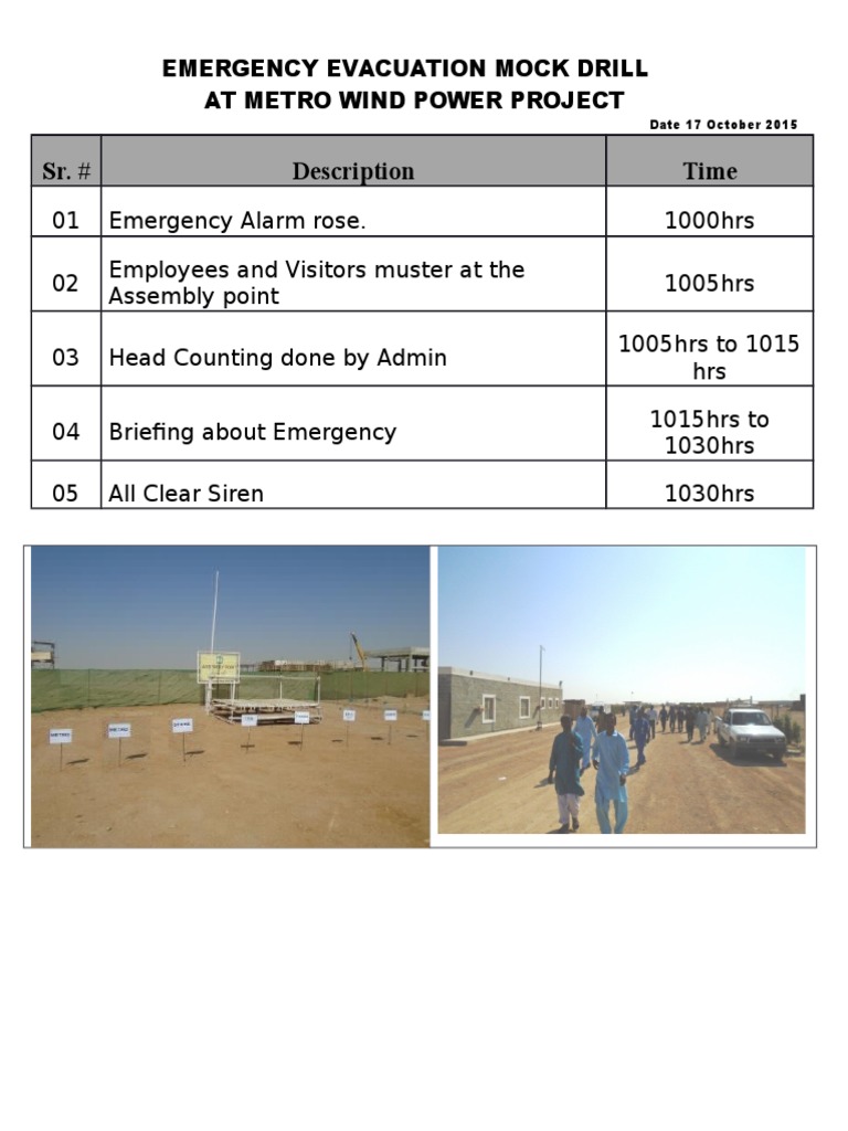 Emergency Evacuation Mock Drill | PDF
