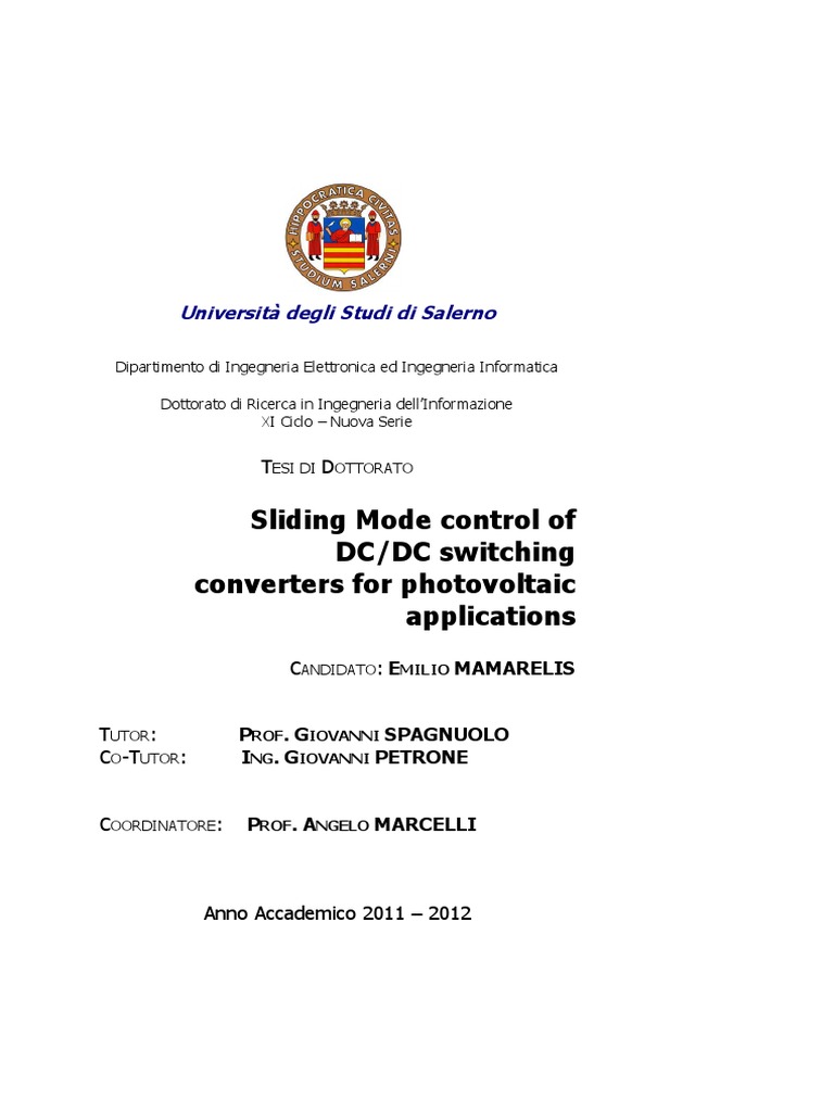 Sliding Mode Control of DC-DC Switching Converters PHD Thesis PDF | PDF | Control Theory | Power ...