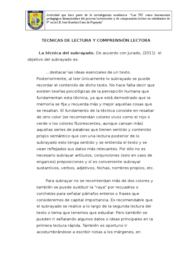Teoría Del Subrayado, Del Resumen y Del Esquema. | PDF | Comprensión lectora | Lectura (proceso)