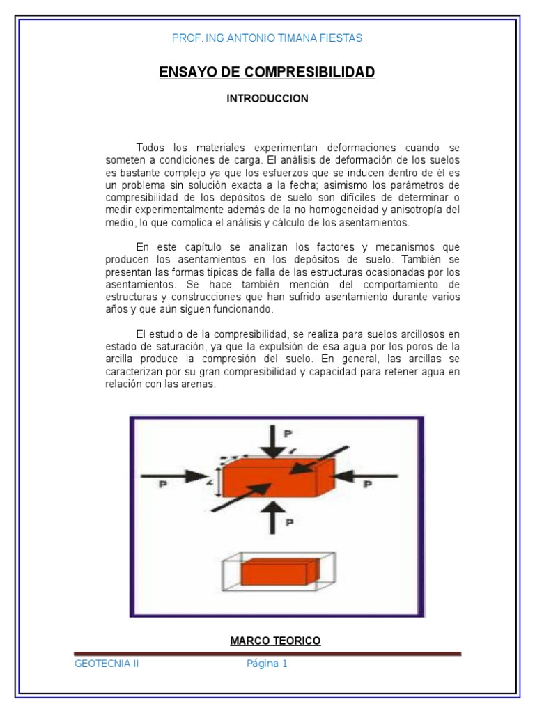 Compresibilidad- Suelos 2 | Suelo | Física y matemáticas