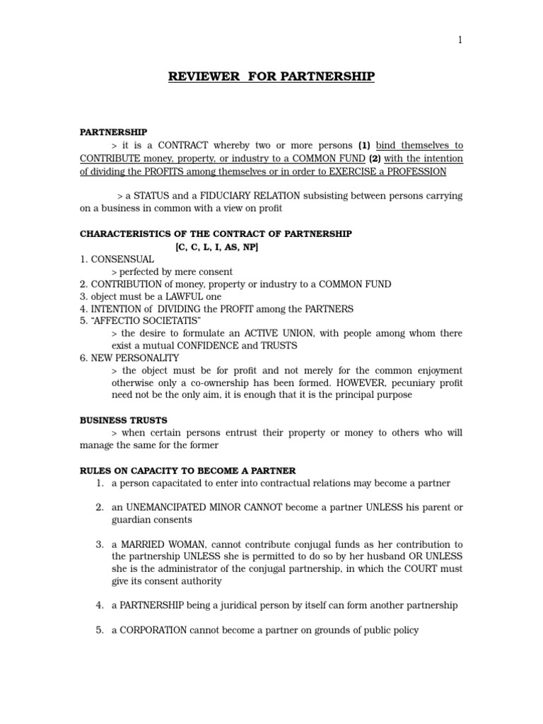 Reviewer For Partnership | PDF | Partnership | Liquidation