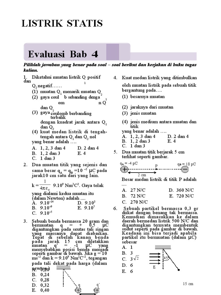 Evaluasi Listrik Statis Bab 4 | PDF