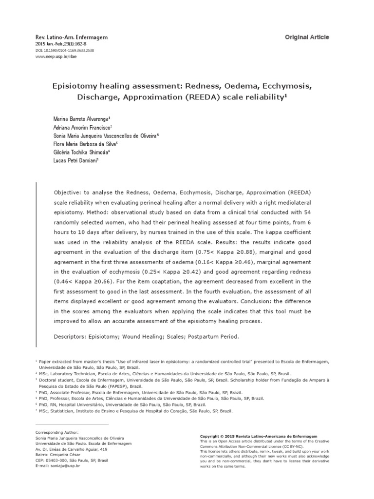 Reeda Scale | Standard Deviation | Childbirth