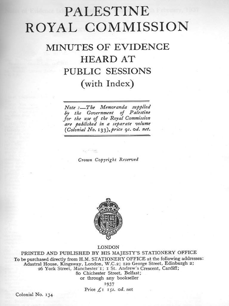 Jabotinsky Testimony To Peel Commission | PDF