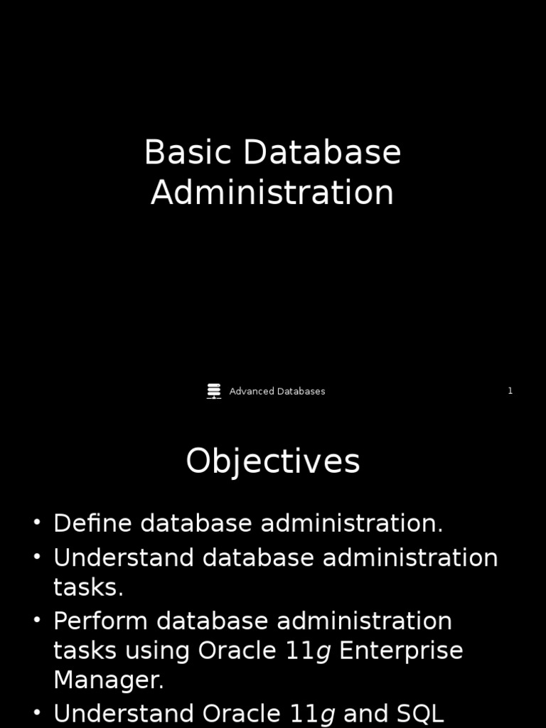 Oracle 11g Database Administration Guide | PDF