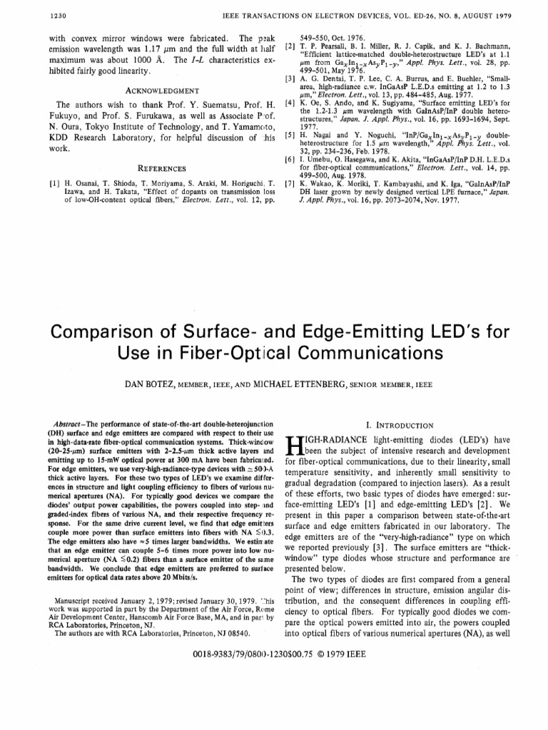 Edge vs Surface Emitting LEDs in Optics | PDF