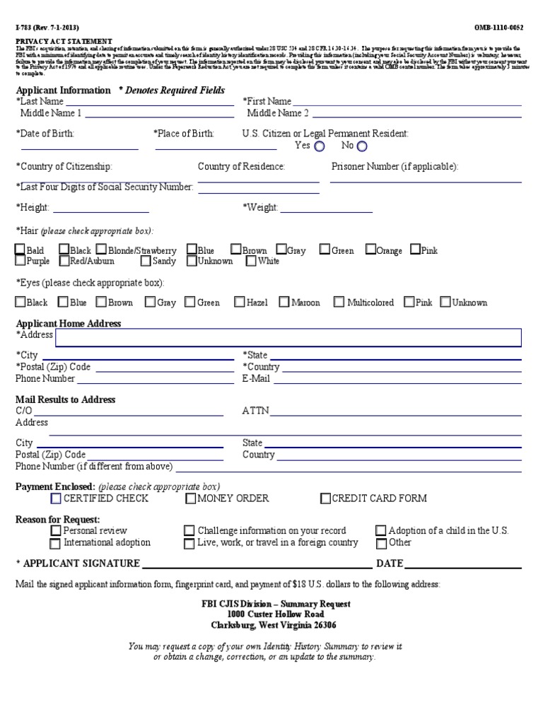 FBI Police Clearance Cert | PDF | Politics | Social Science