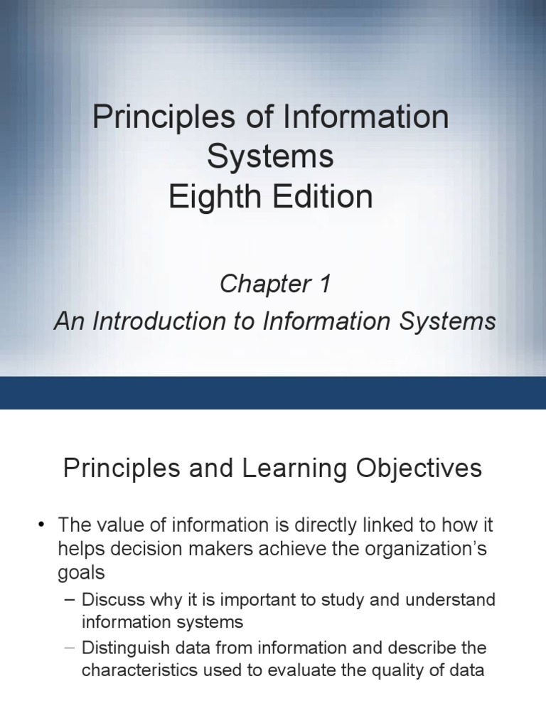 Principles of Information Systems Eighth Edition | PDF | Information ...