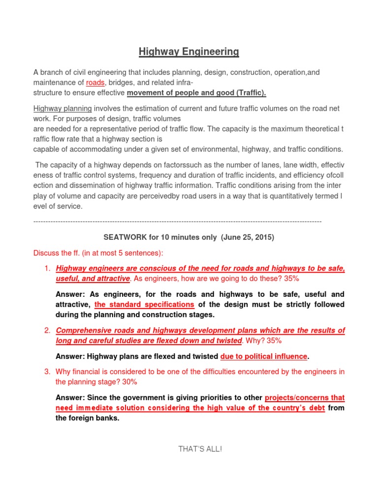 Highway Engineering Notes | PDF | Road Surface | Highway